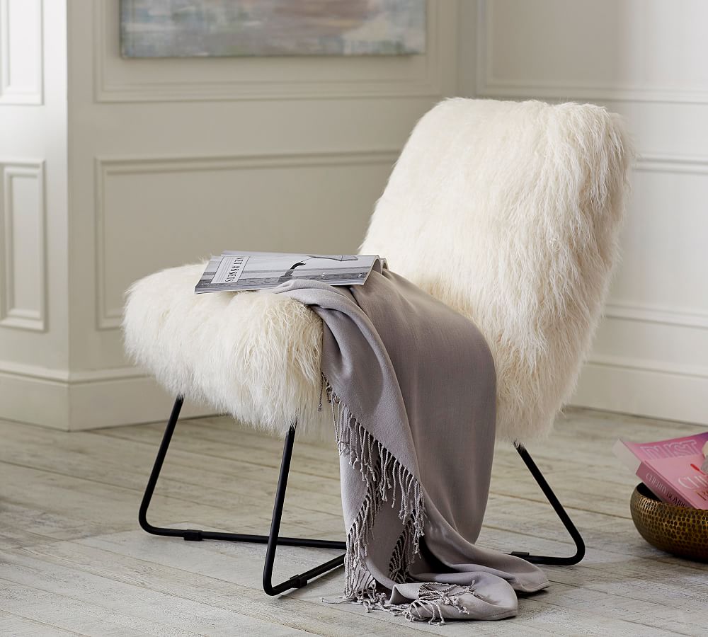 Mongolian Faux Fur Accent Chair | Pottery Barn
