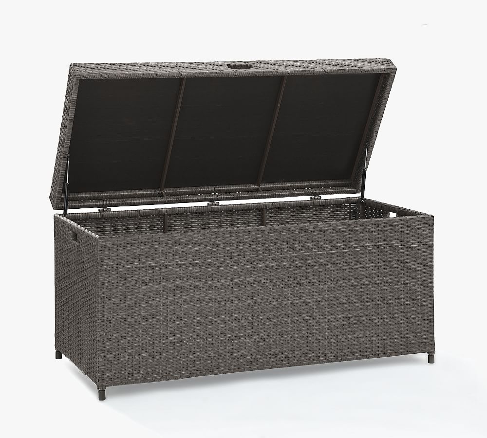 Benson Outdoor Wicker Pool Storage Bin | Pottery Barn