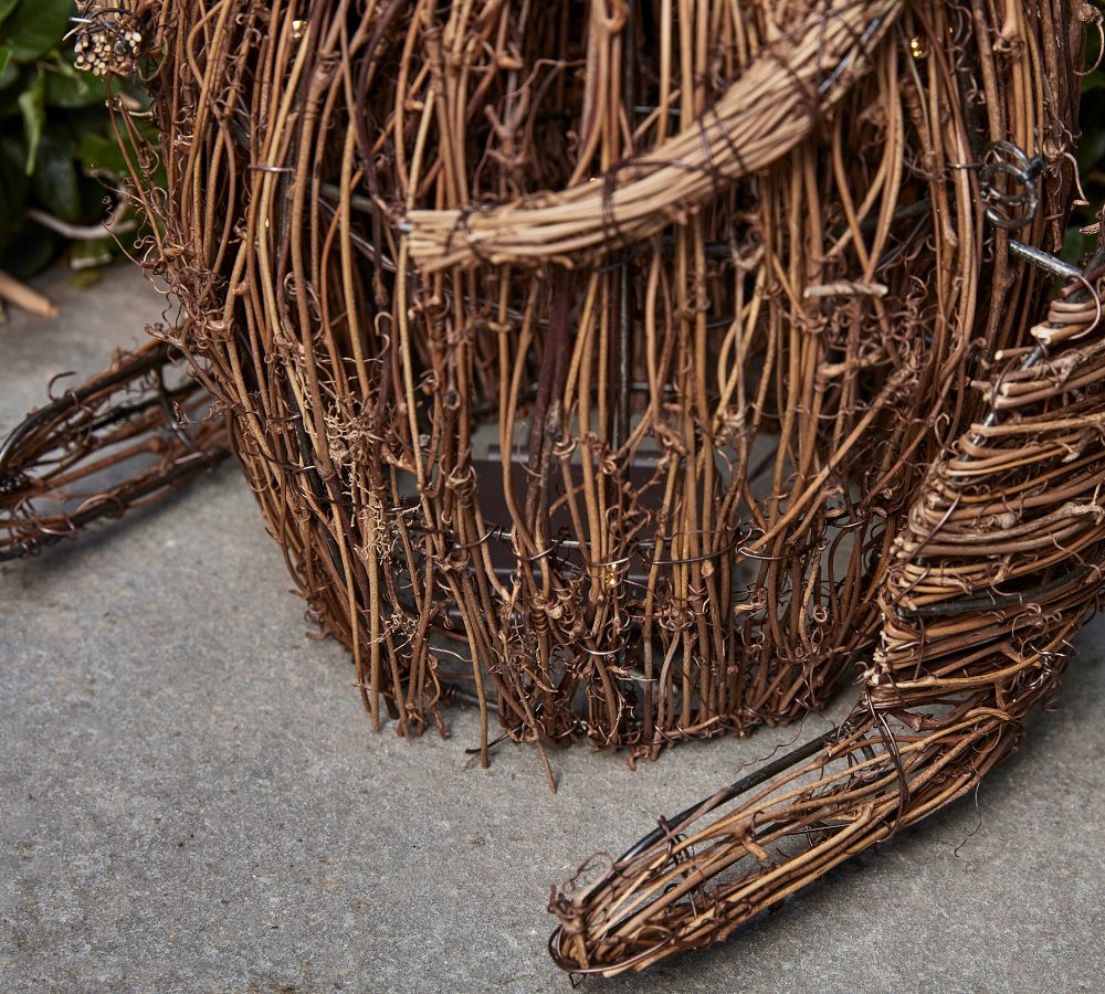 Rattan Bunny with Twinkle Lights | Pottery Barn