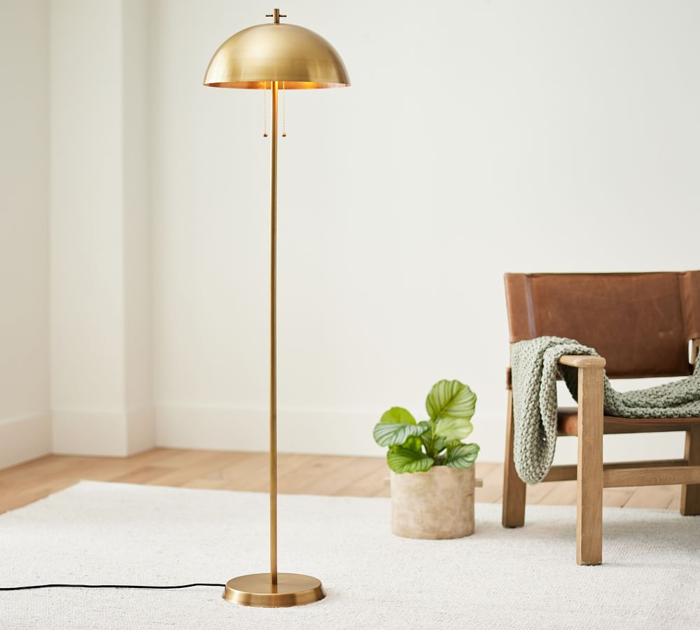 Caufield Metal Dome Downlight Floor Lamp | Pottery Barn