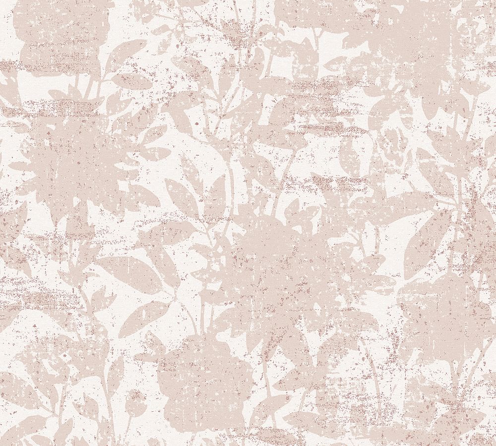 Garden Floral Dusted Pink Removable Wallpaper | Pottery Barn