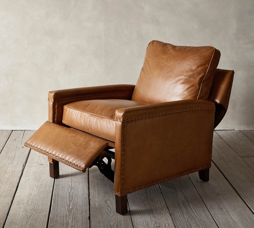 Tyler Leather Square Arm Recliner Chair | Pottery Barn