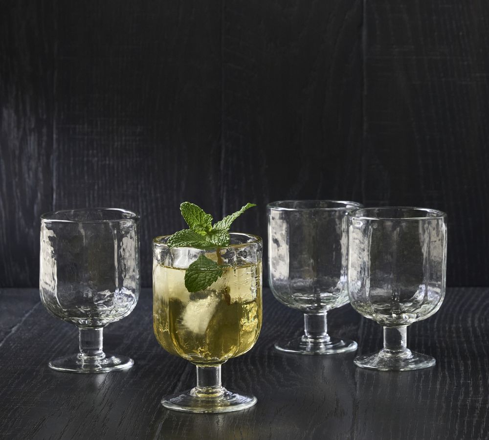 Hammered Café Glass Goblets - Set of 4 | Pottery Barn