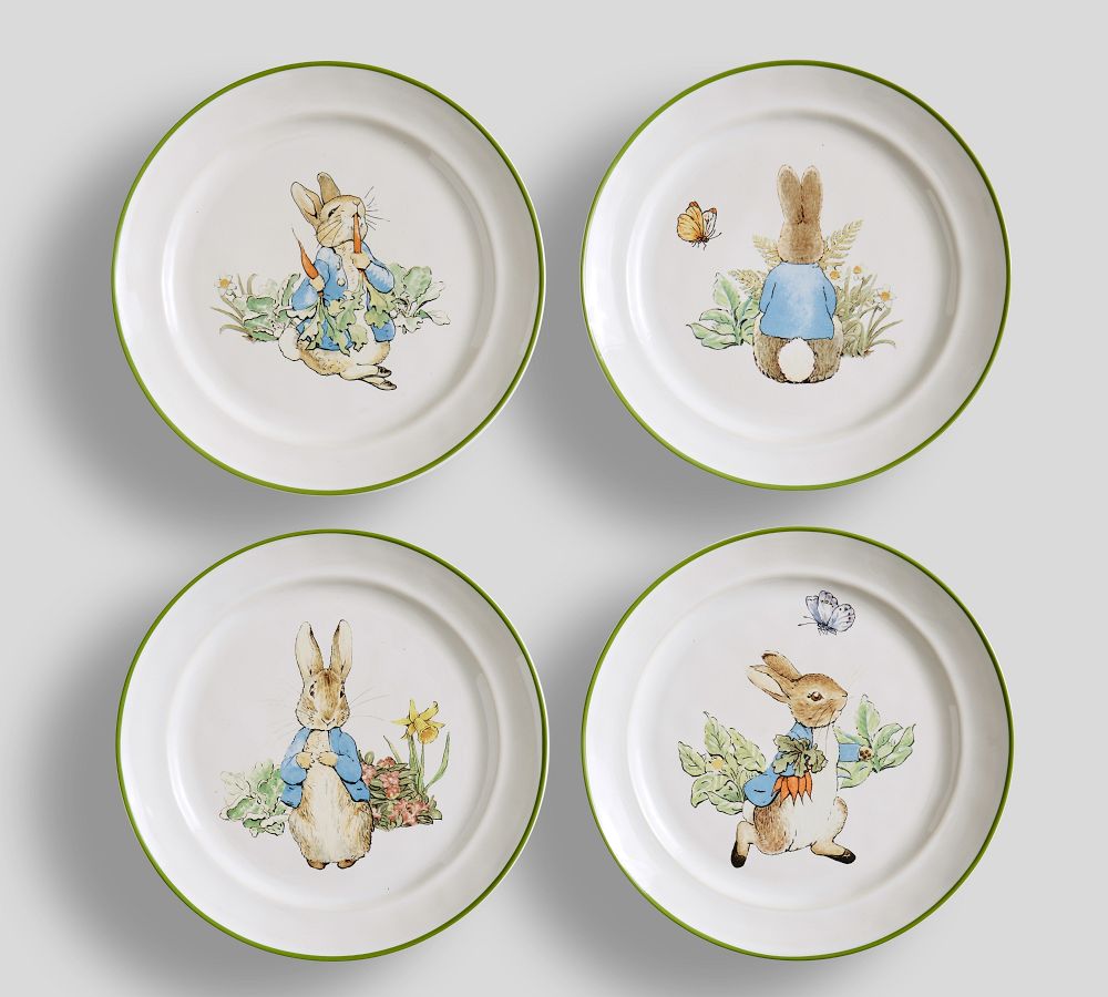 Peter Rabbit™ Bunny Stoneware Salad Plates - Set of 4 | Pottery Barn