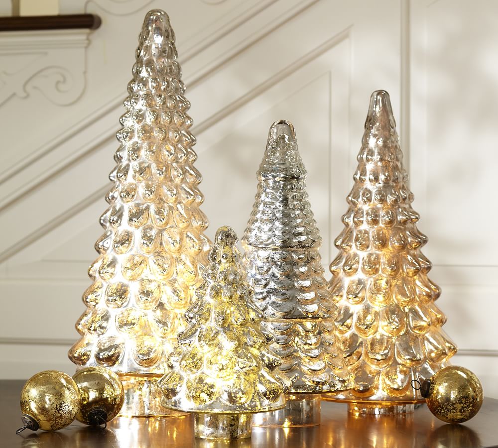 Mercury Glass Tree Cloches | Pottery Barn