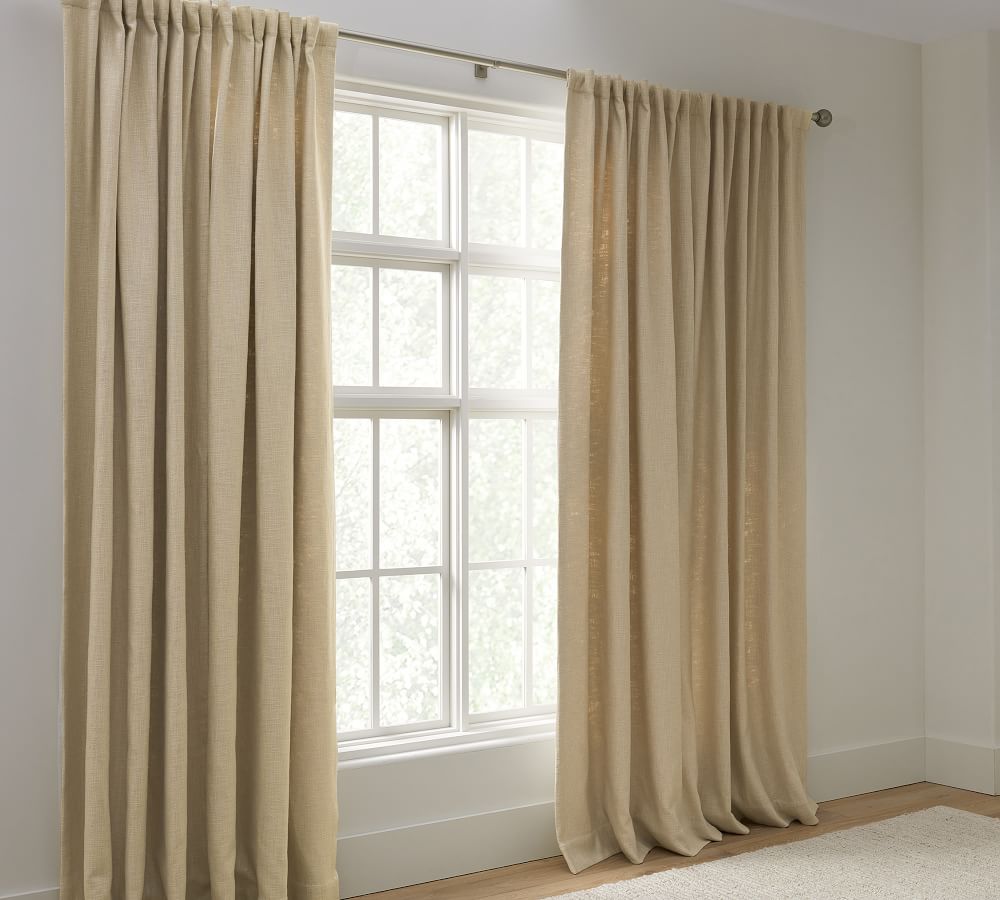 Faye Textured Linen Curtain | Pottery Barn
