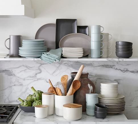 Mason Modern Melamine 12-Piece Dinnerware Set | Pottery Barn