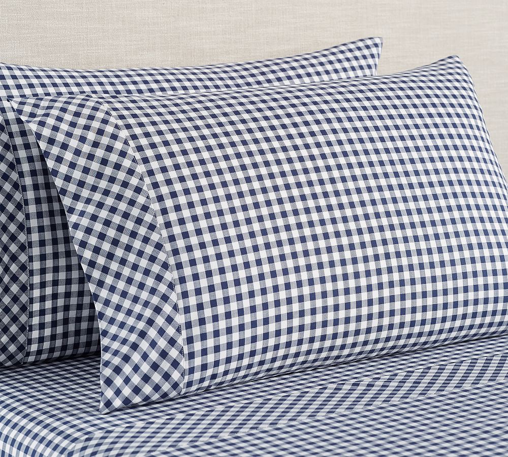 Gingham Check Organic Percale Pillowcases - Set of 2 | Pottery Barn