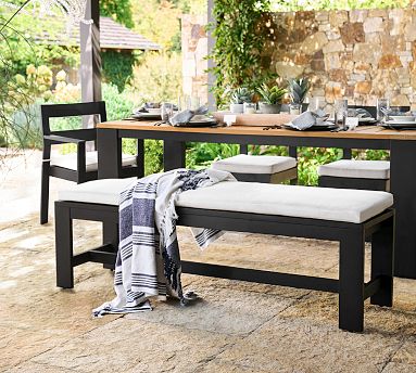 Malibu Metal Large Outdoor Dining Bench | Pottery Barn