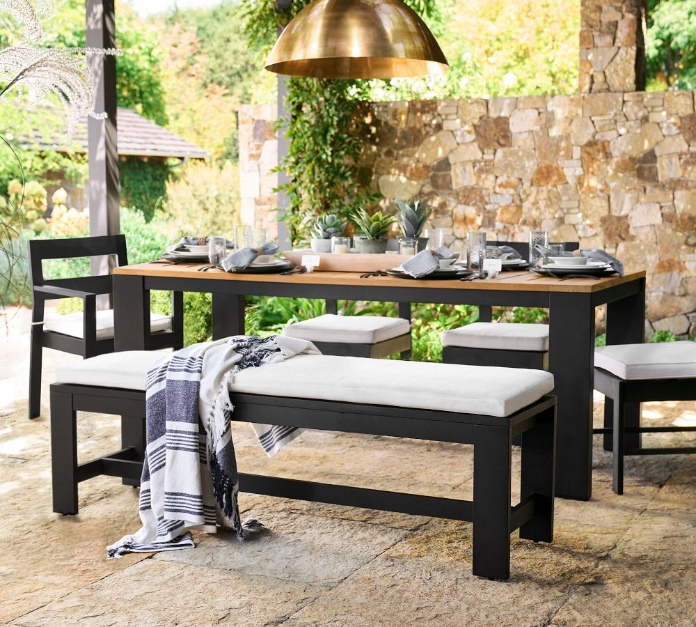 Malibu Metal Large Dining Bench | Pottery Barn