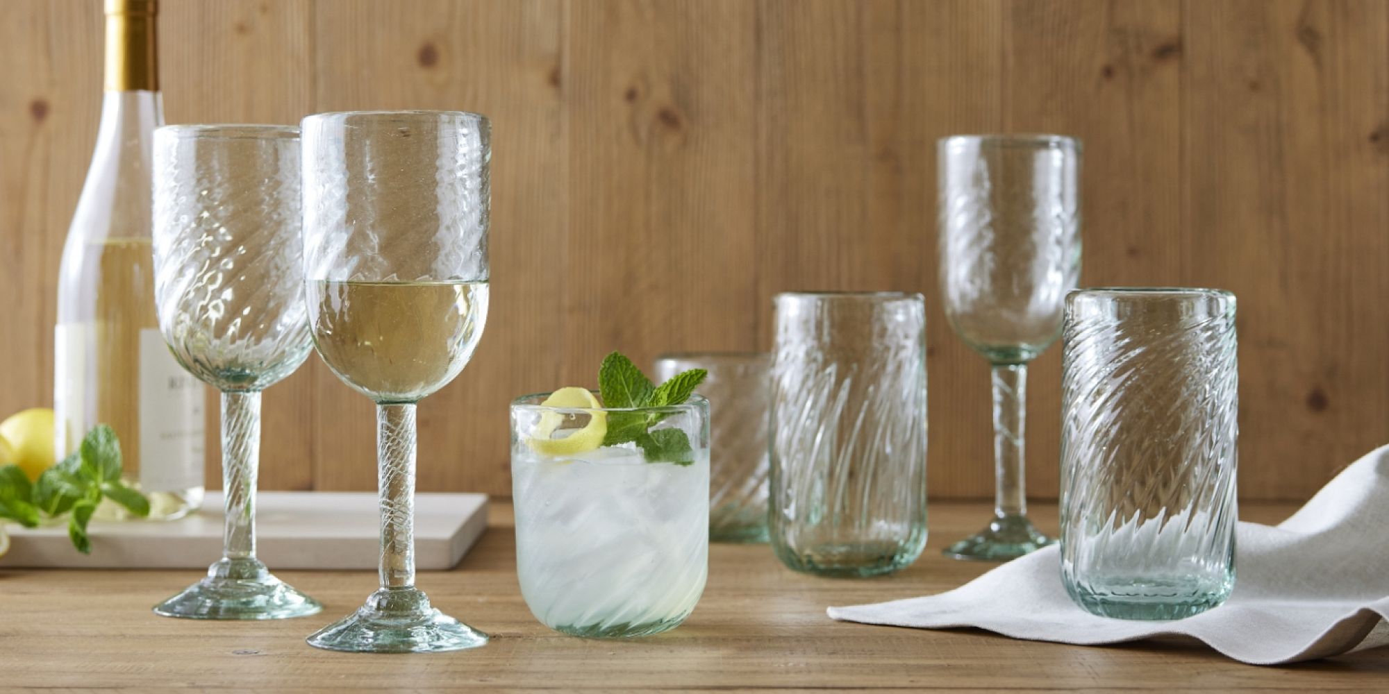 Twist Recycled Glass Drinking Glasses - Set of 4 | Pottery Barn