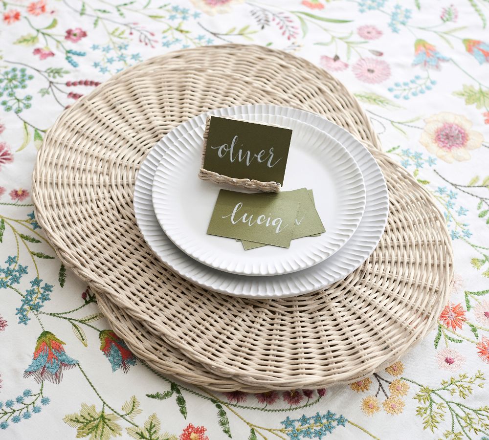 Handwoven Wicker Oval Charger Plate | Pottery Barn
