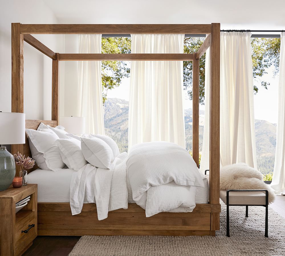 European Striped Dobby Linen Duvet Cover | Pottery Barn