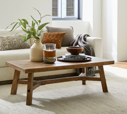 Rustic Farmhouse Round Coffee Table | Pottery Barn
