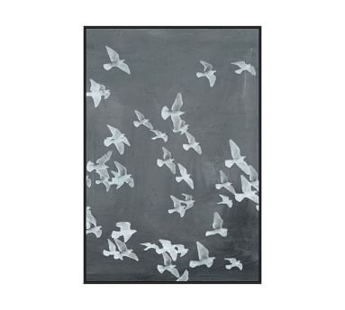 Graphite Flock Framed Wall Art Prints | Pottery Barn