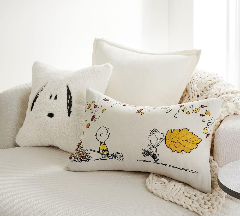 Peanuts™ Fall Leaves Lumbar Pillow Cover | Pottery Barn