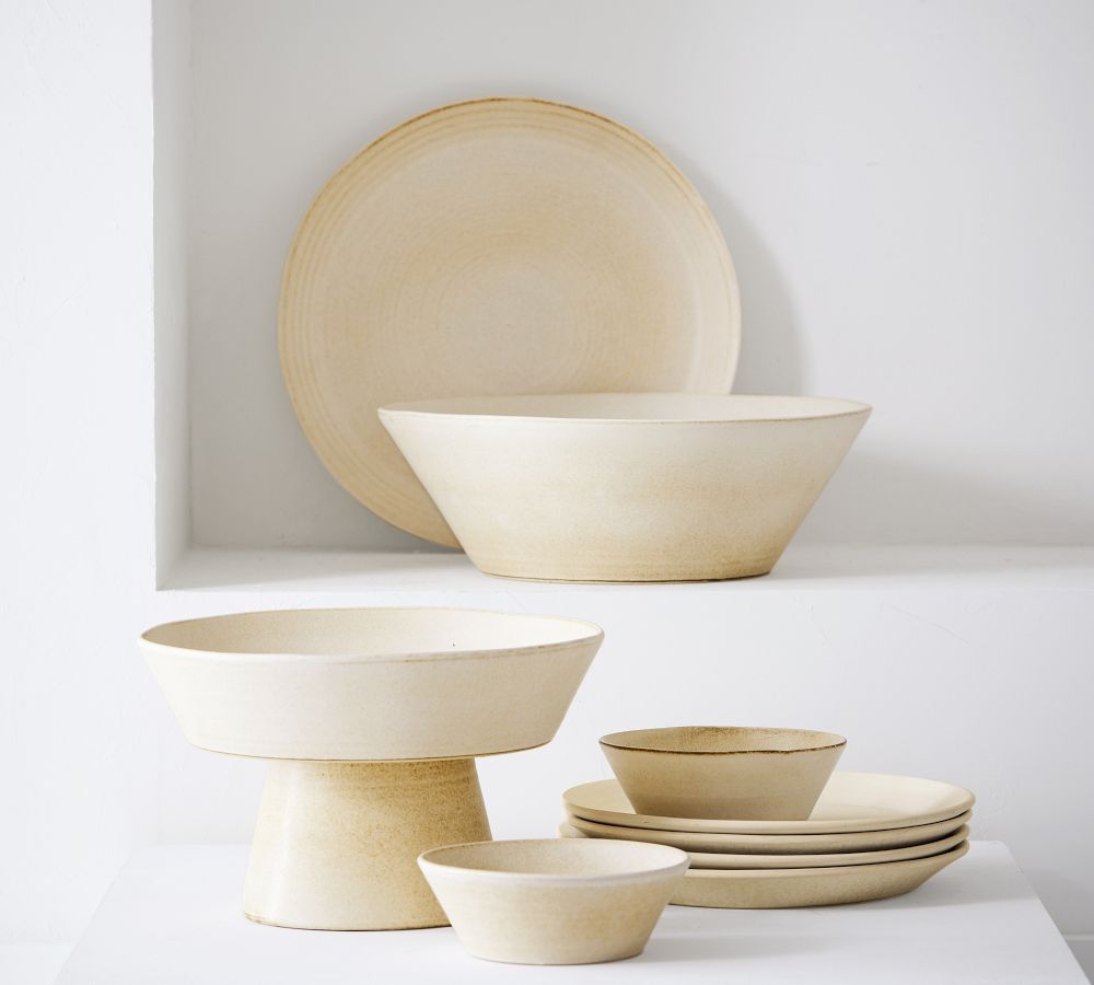 Larkin Reactive Glaze Stoneware Dinnerware Collection | Pottery Barn