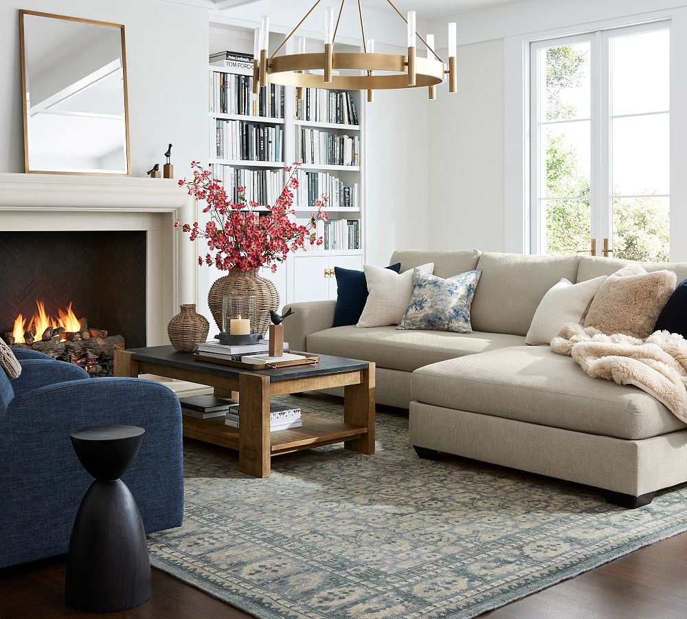 Jardin Painterly Blue Toile Print Throw Pillow | Pottery Barn