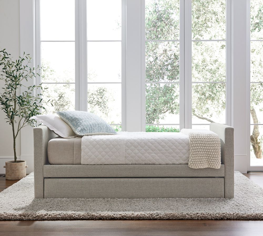 Elliot Upholstered Trundle Daybed | Pottery Barn
