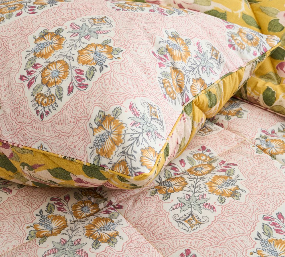 Soleil Reversible Percale Comforter | Pottery Barn