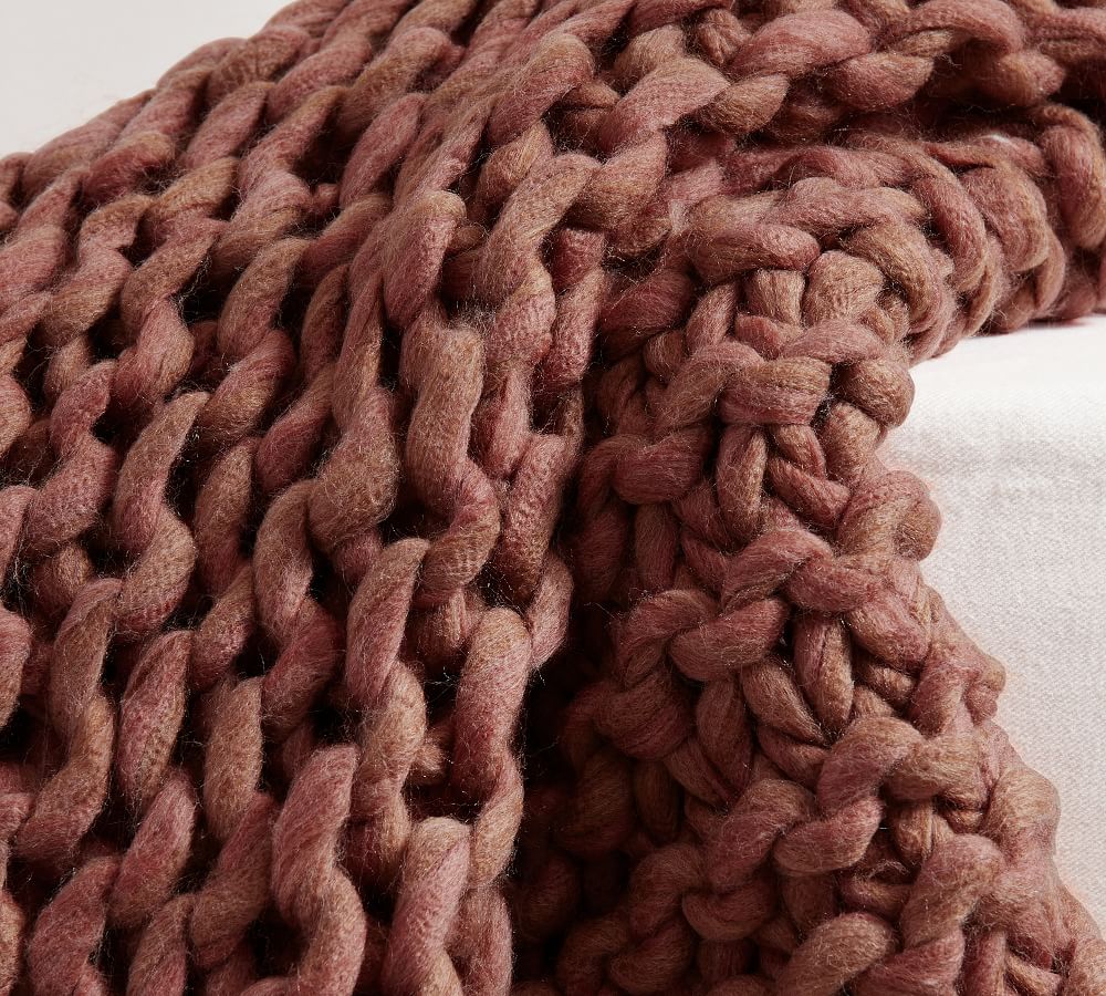 Chunky Handknit Throw | Pottery Barn