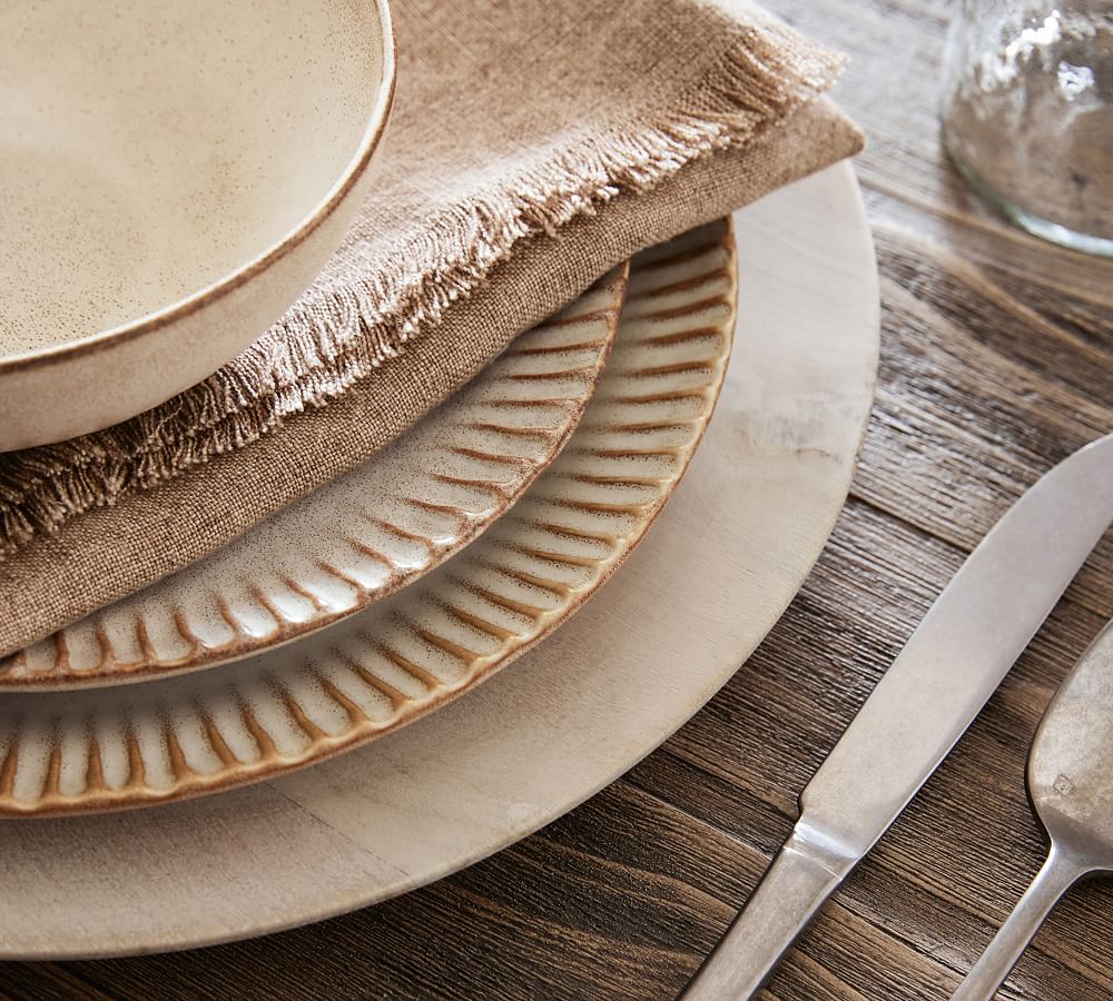 Ridge Textured Stoneware Dinner Plates | Pottery Barn