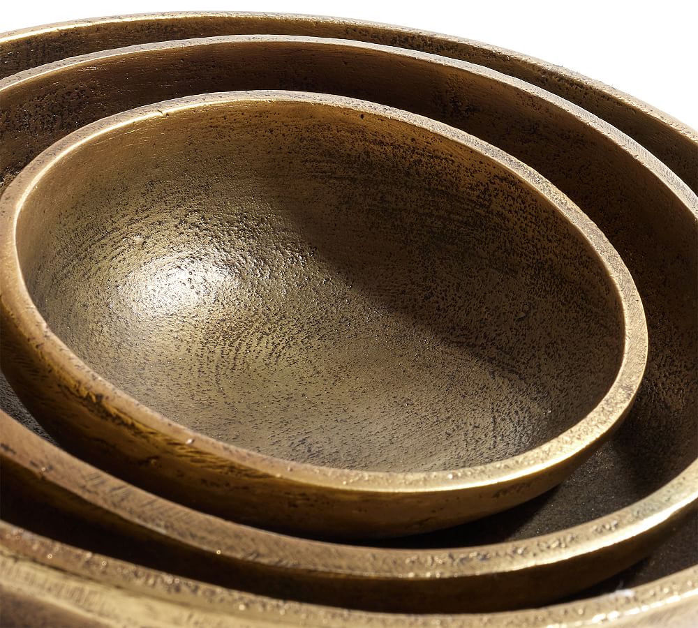 Austin Tumbled Metal Serving Bowls | Pottery Barn