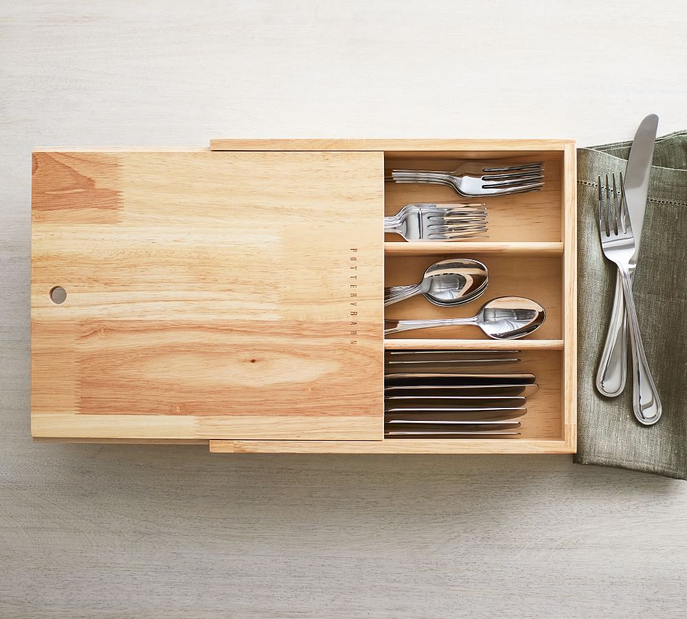 Entertaining Essentials 36-Piece Flatware Set with Caddy | Pottery Barn