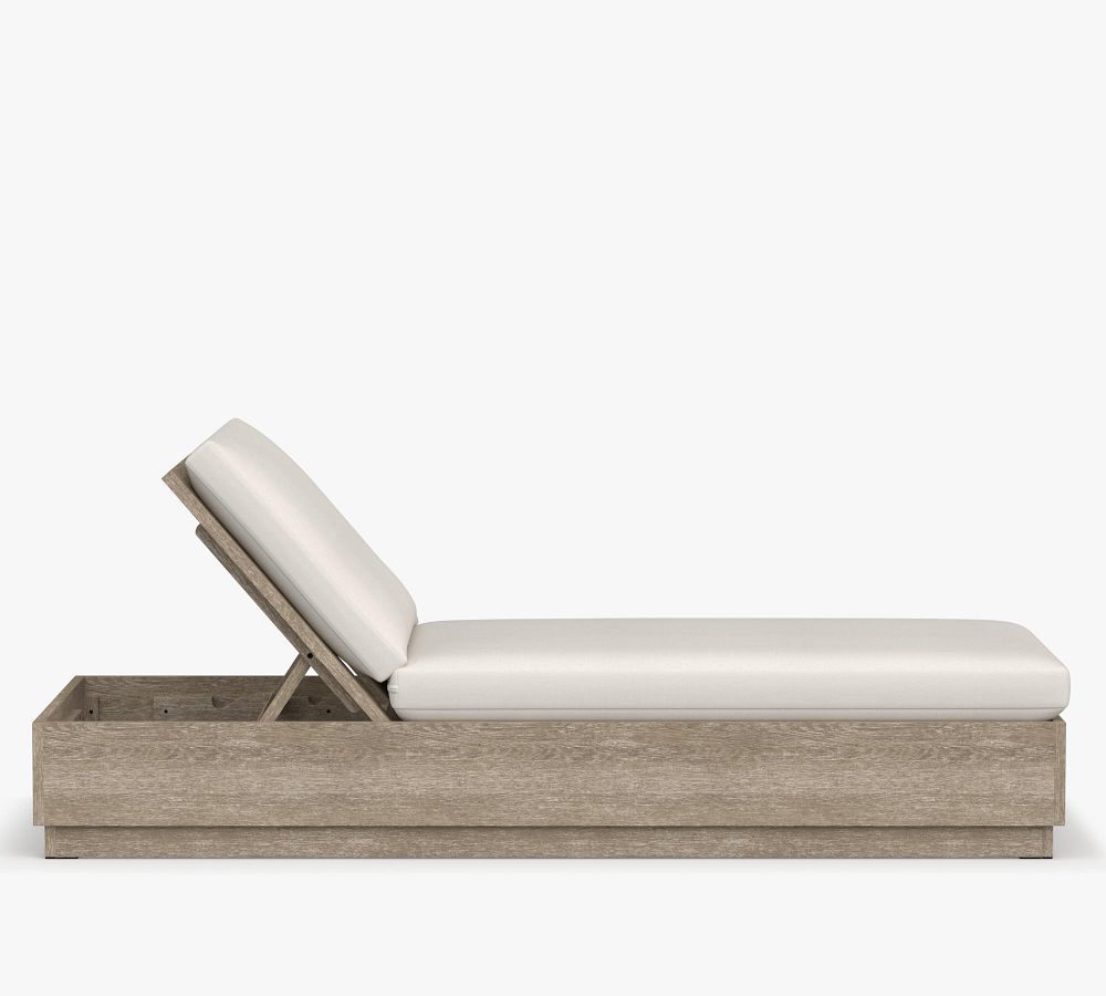 Indio FSC® Eucalyptus Modern Platform Single Chaise | Pottery Barn