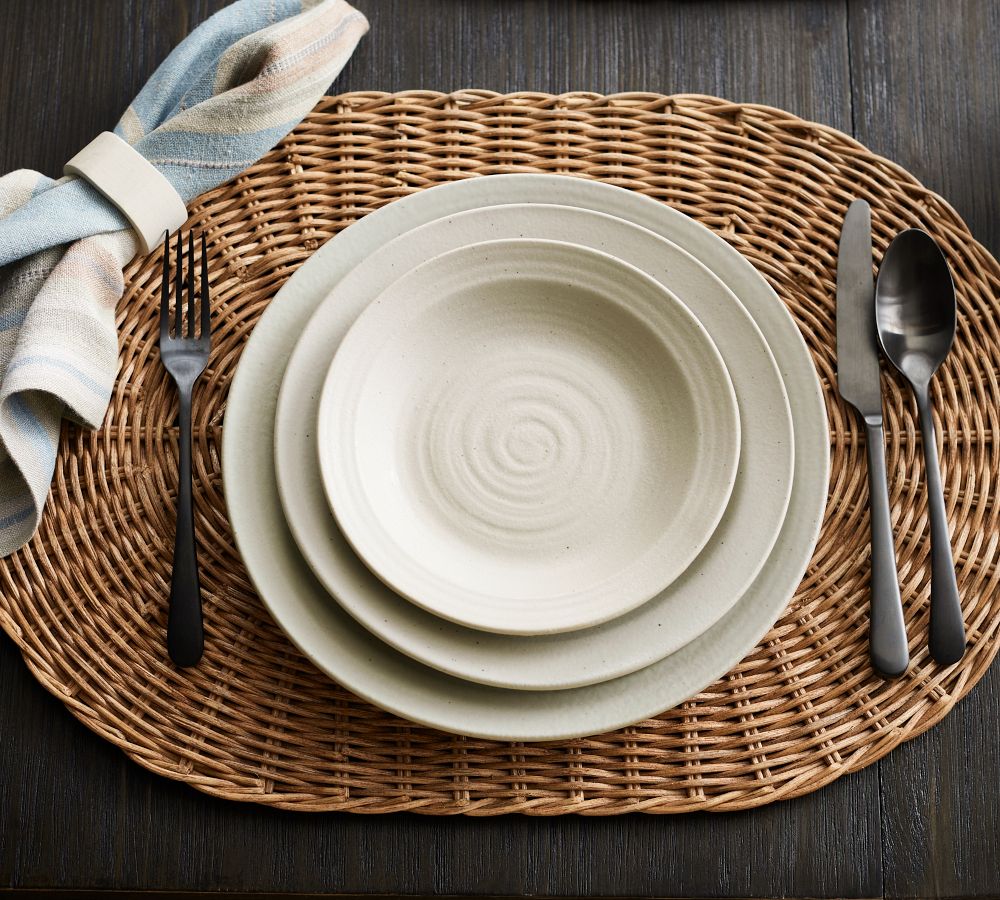 Handwoven Wicker Oval Charger Plate | Pottery Barn