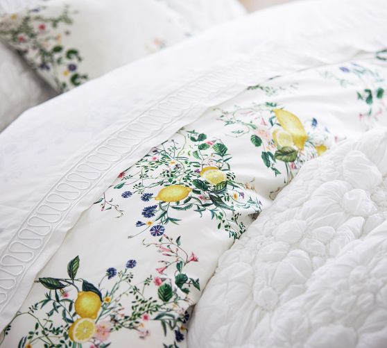 Monique Lhuillier Positano Percale Duvet Cover | Pottery Barn