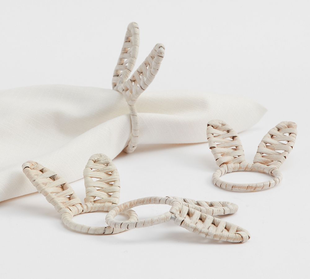 Bunny Ears Handwoven Napkin Rings - Set of 4 | Pottery Barn