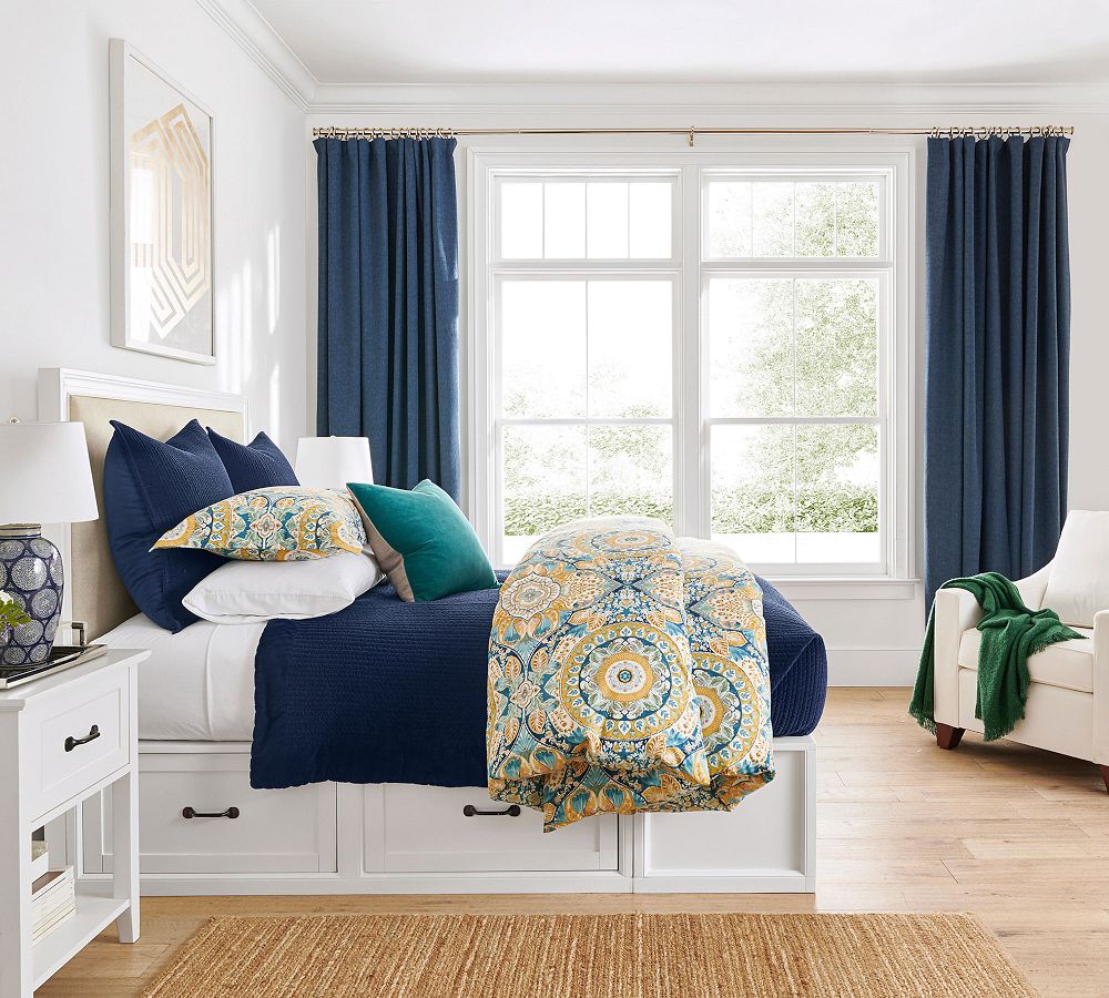 Emery Linen Blackout Curtain | Pottery Barn