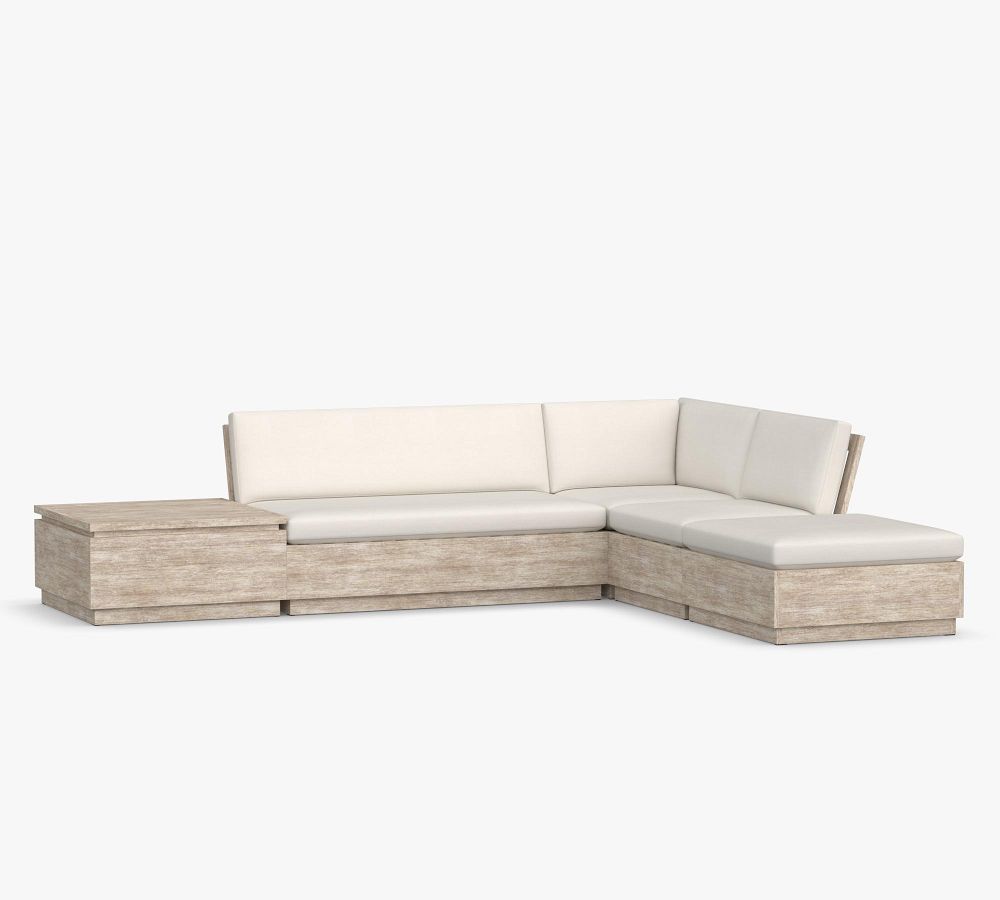 Indio FSC® Eucalyptus Modern Platform 5-Piece Sectional Set | Pottery Barn