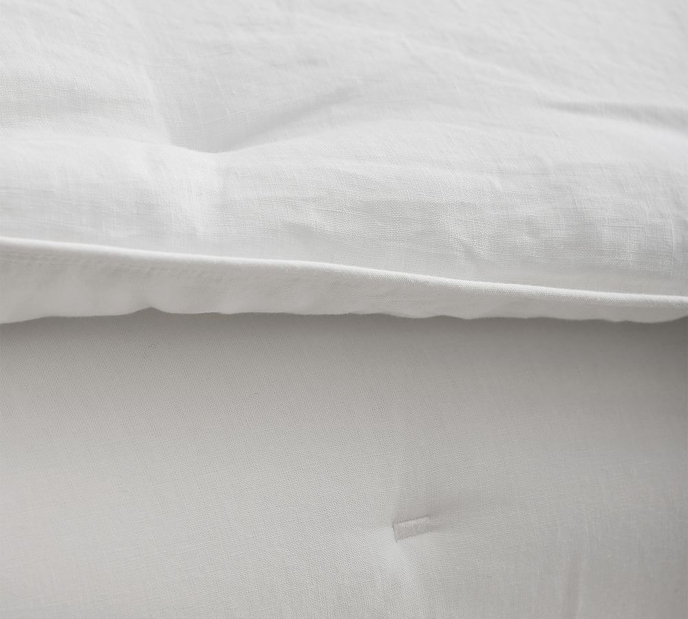 Belgian Flax Linen Comforter - White | Pottery Barn