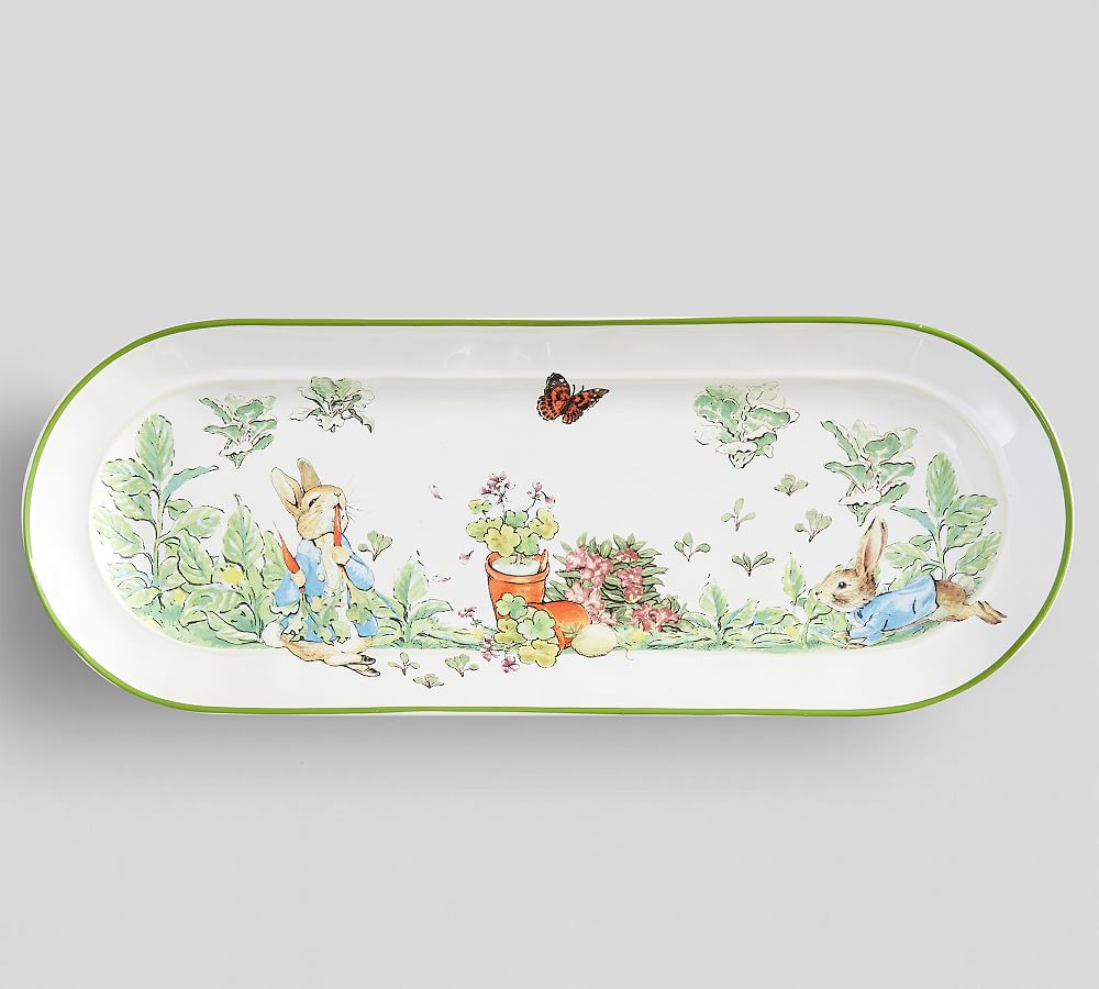 Peter Rabbit™ Garden Stoneware Cookie Platter | Pottery Barn