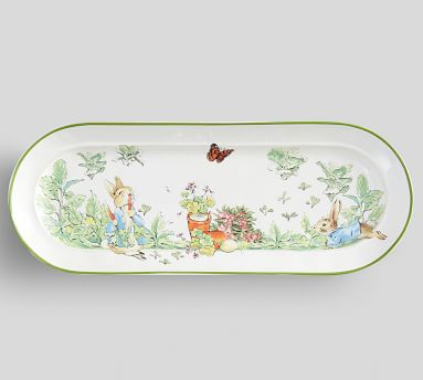 Peter Rabbit™ Garden Stoneware Cookie Platter | Pottery Barn