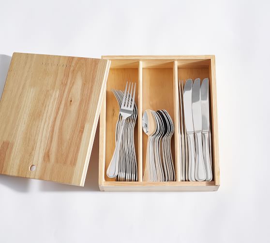 Entertaining Essentials 36-Piece Flatware Set with Caddy | Pottery Barn