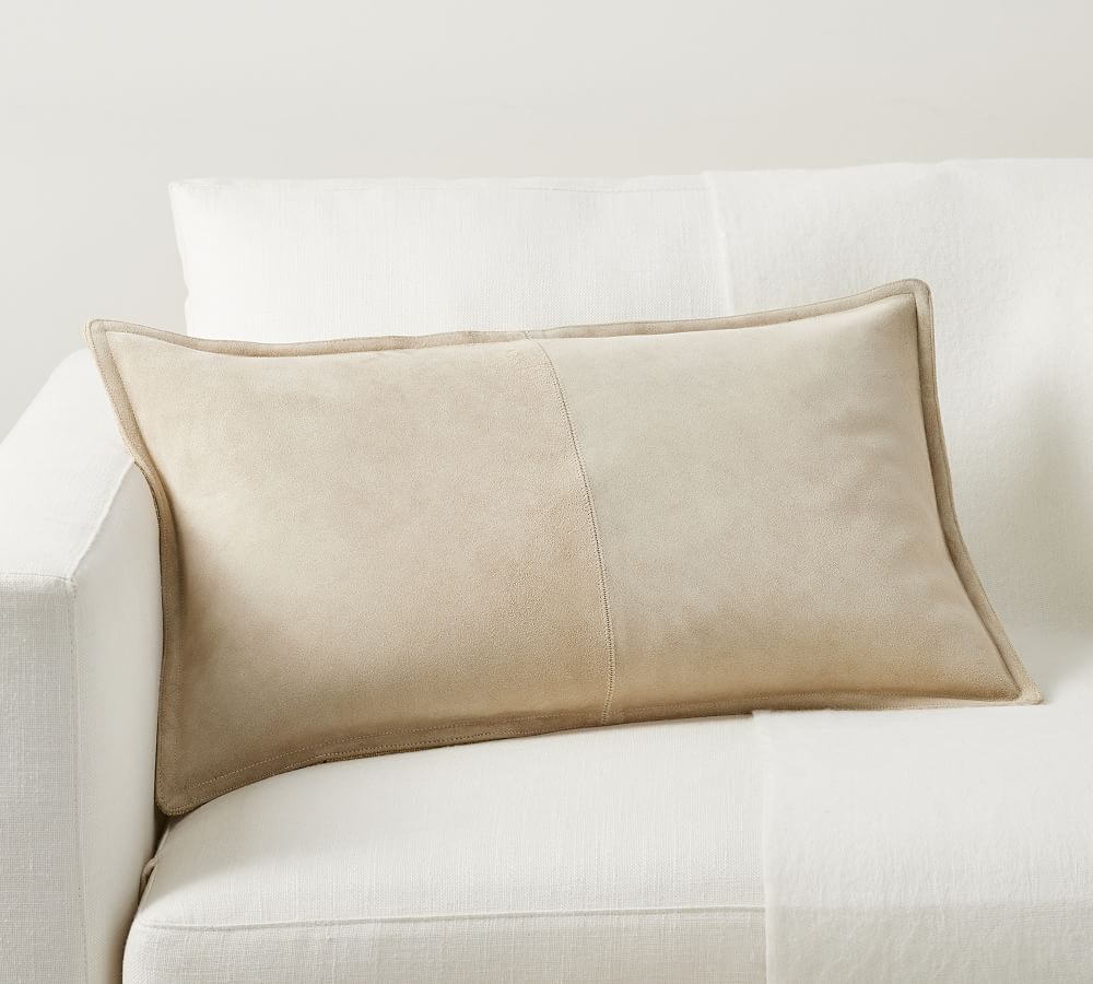 OPEN BOX: Pieced Suede Lumbar Pillow Cover | Pottery Barn