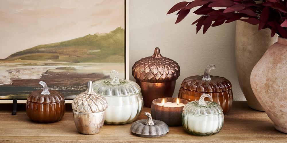 Acorn Lidded Scented Glass Candles - Harvest Spice | Pottery Barn
