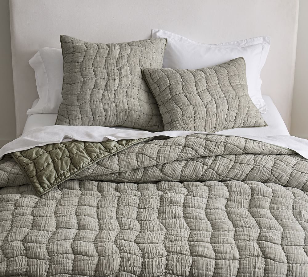 Cloud Linen Handcrafted Quilt | Pottery Barn