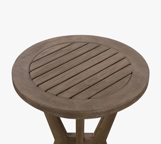 Raylan FSC® Teak Outdoor Round Outdoor End Table | Pottery Barn