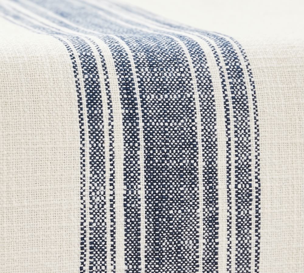 French Striped Organic Cotton Grain Sack Table Runner | Pottery Barn