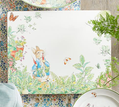 Peter Rabbit™ Garden Assorted Cotton/Linen Napkins - Set of 4 | Pottery ...