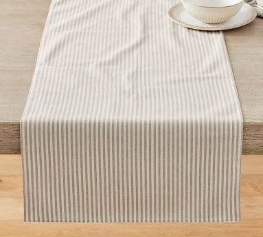 Wheaton Striped Linen/Cotton Table Runner | Pottery Barn