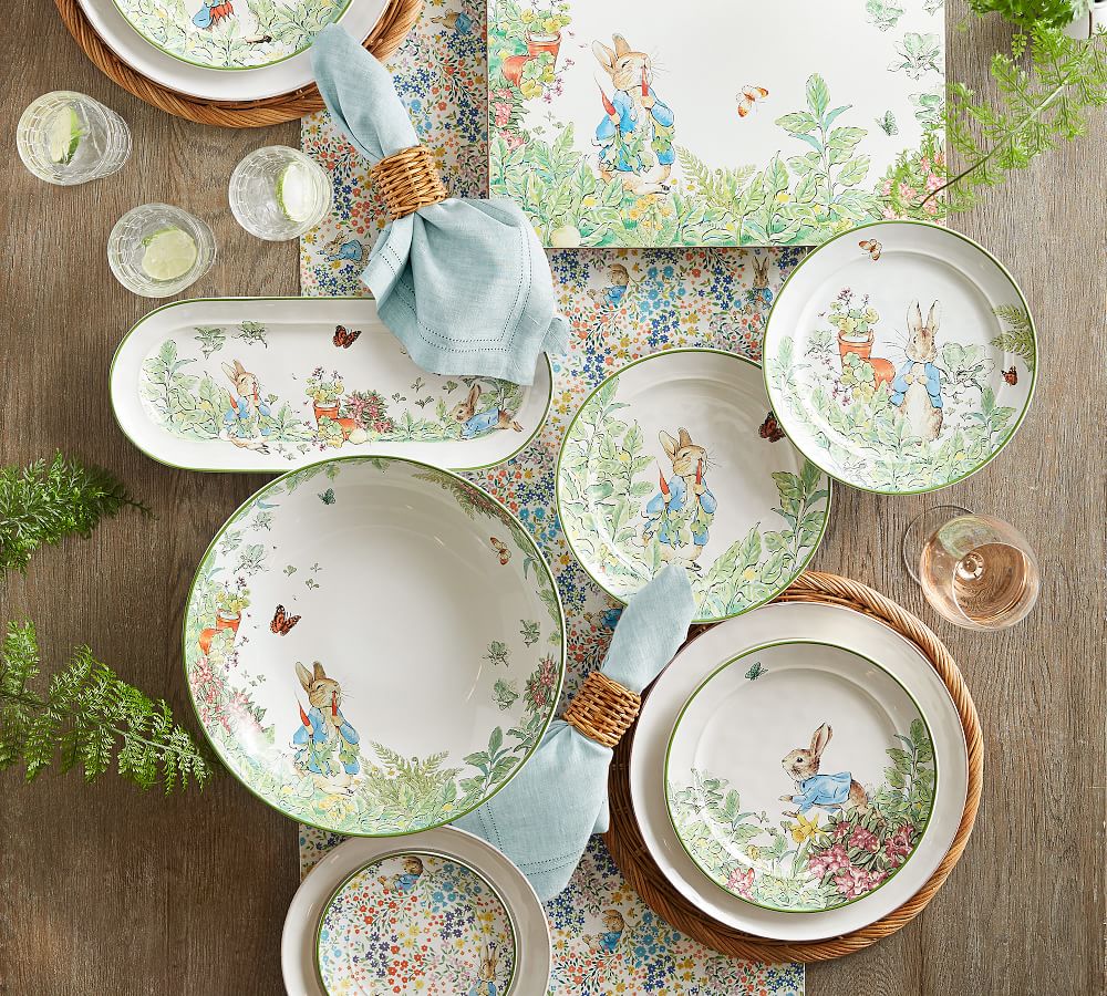 Peter Rabbit™ Stoneware 16-Piece Dinnerware Set | Pottery Barn