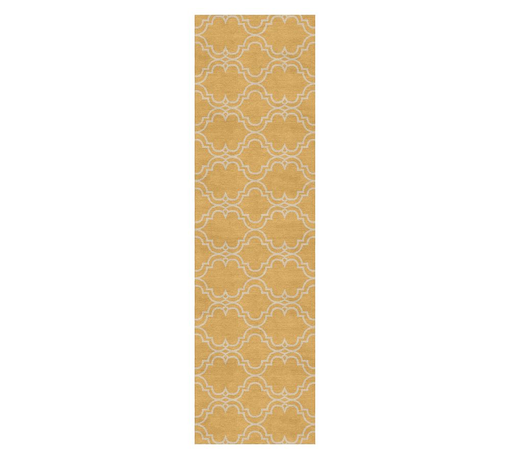 Scroll Tile Hand-Tufted Wool Rug - Topaz | Pottery Barn