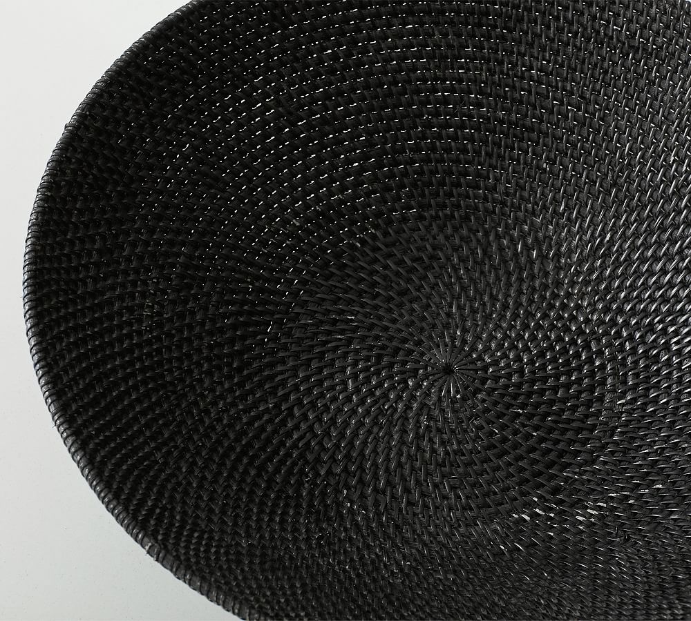 Woven Rattan Vase Collection, Black | Pottery Barn