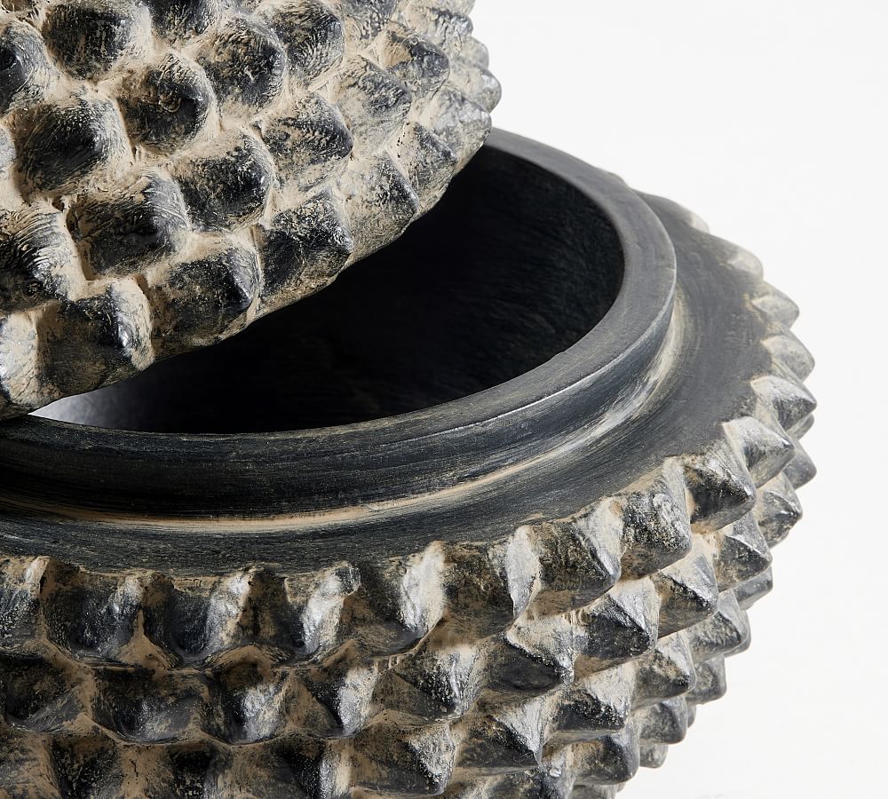 Lidded Handcrafted Wood Durian Object | Pottery Barn