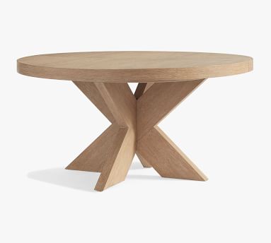 Modern Farmhouse Round Pedestal Extending Dining Table | Pottery Barn